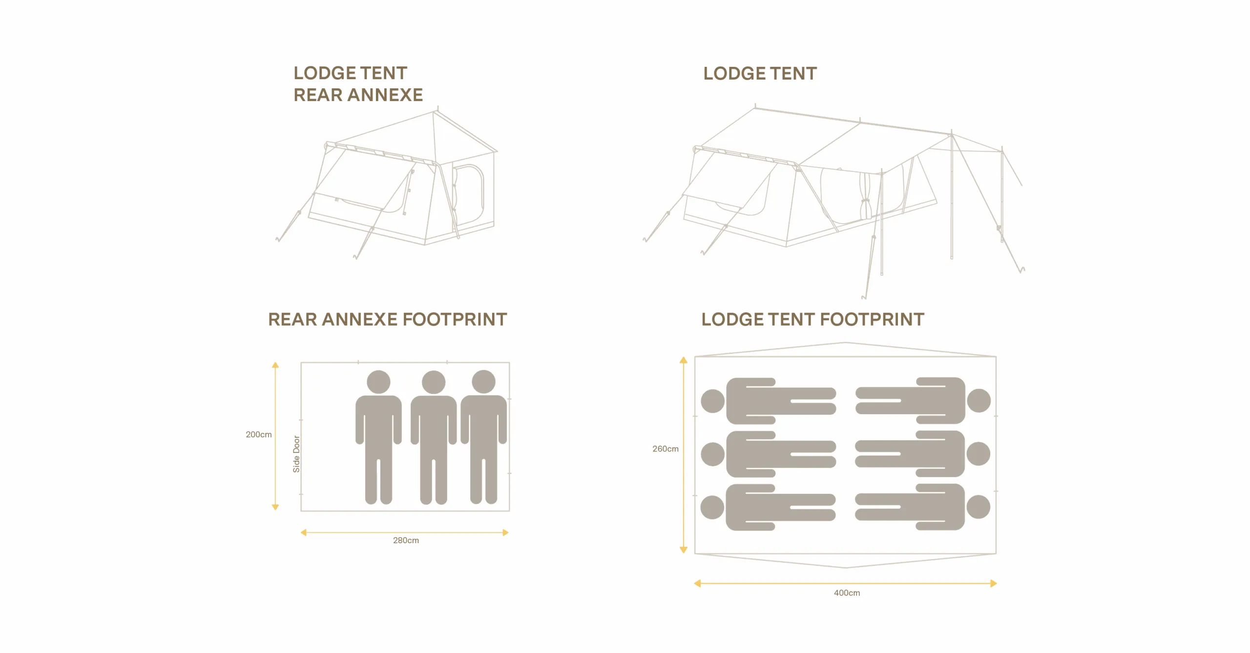 Homecamp Lodge Tent Size Guide | Dimensions, Layouts & Add-Ons